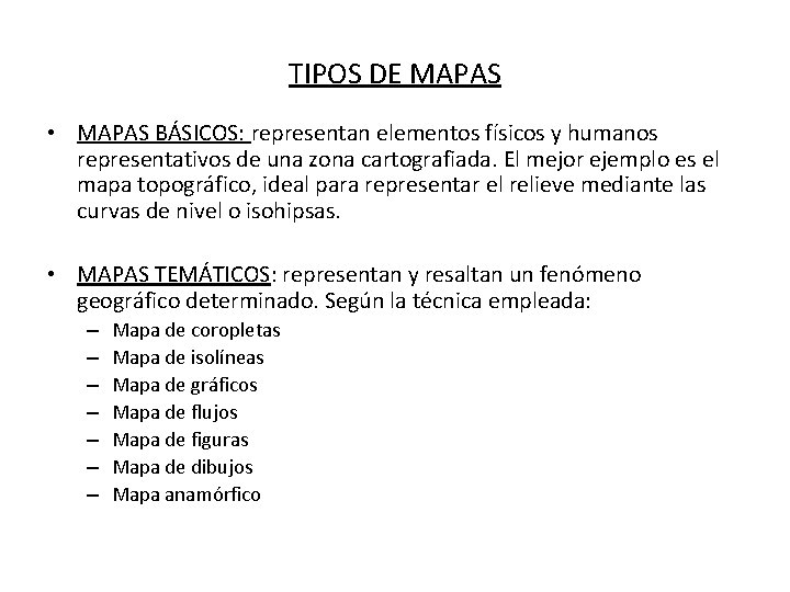 Los documentos geogrficos Los mapas Son representaciones de