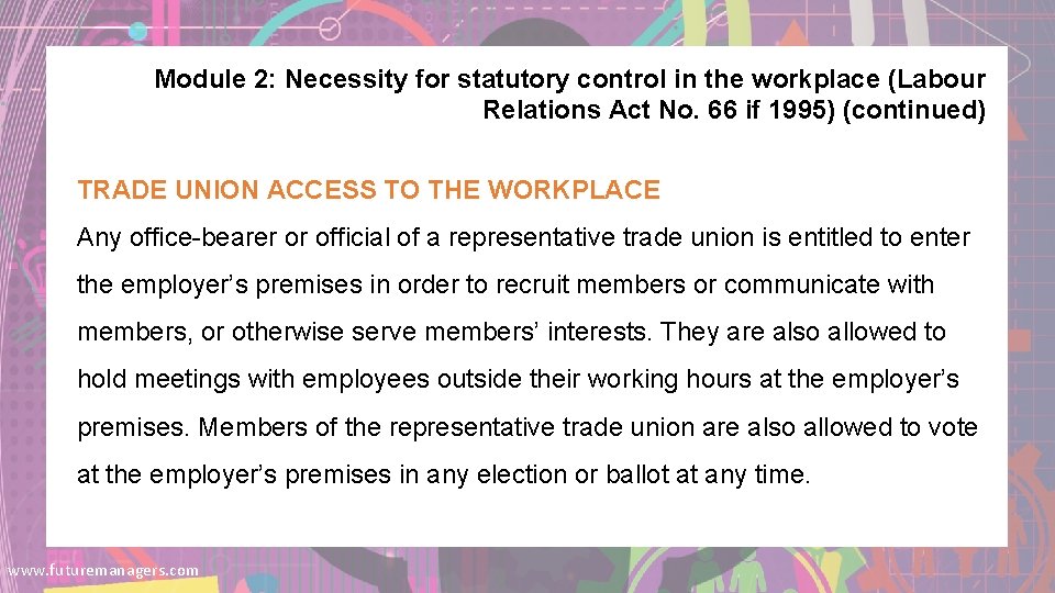 Labour Relations N 5 Module 1 Key aspects