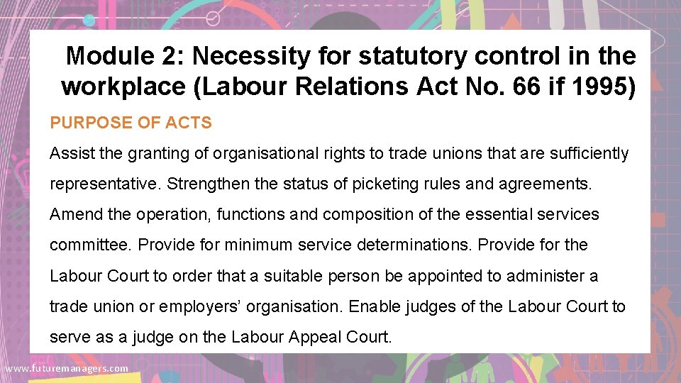 Labour Relations N 5 Module 1 Key aspects