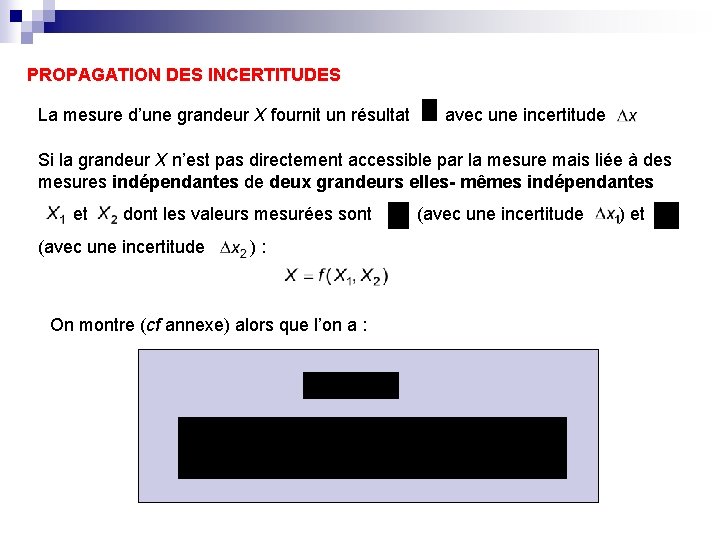 MESURES ET INSTRUMENTATION ERREURS INCERTITUDES DE MESURE I