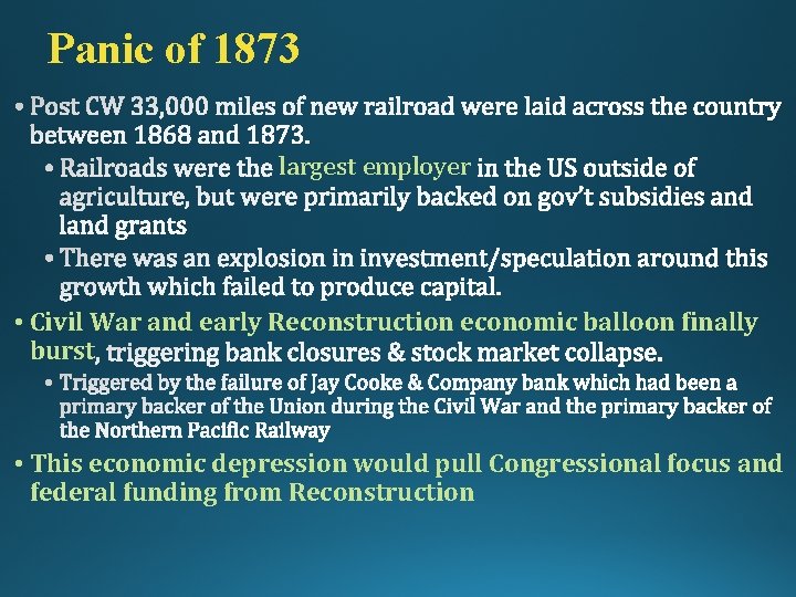 Fall of Reconstruction Scandals Disunion of the Republican