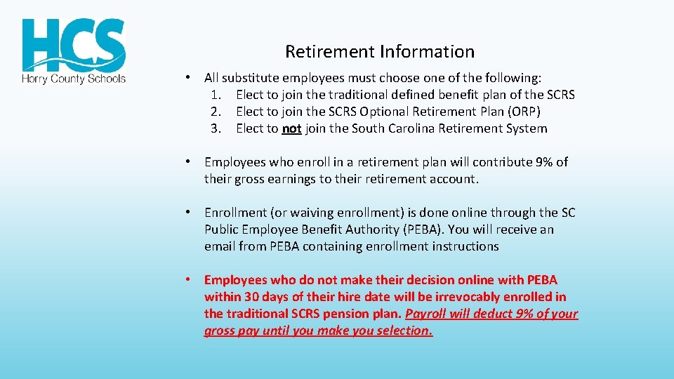 Substitute Payroll Benefits Retirement Payroll Information Payroll is