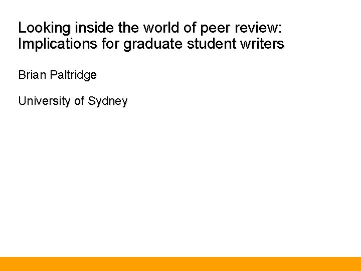 Looking inside the world of peer review Implications