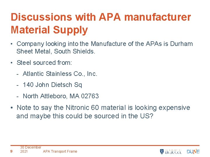 APA Shipping Frame George StavrakisPeter Sutcliffe University of