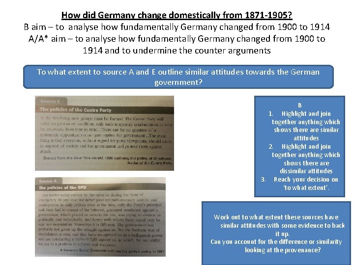 How did Germany change domestically from 1871 1905