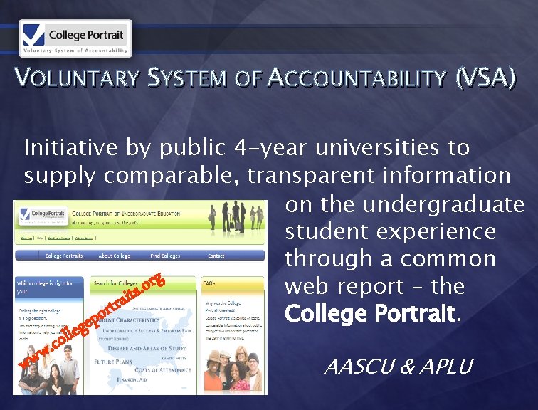 Using the Voluntary System of Accountability to Measure
