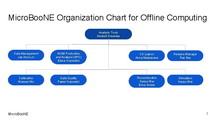 MICROBOONE SCPMT 2020 Micro Boo NE Organization Chart