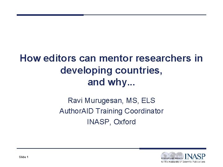 How editors can mentor researchers in developing countries