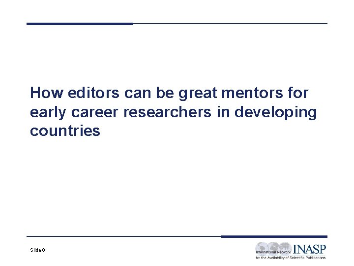 How editors can mentor researchers in developing countries