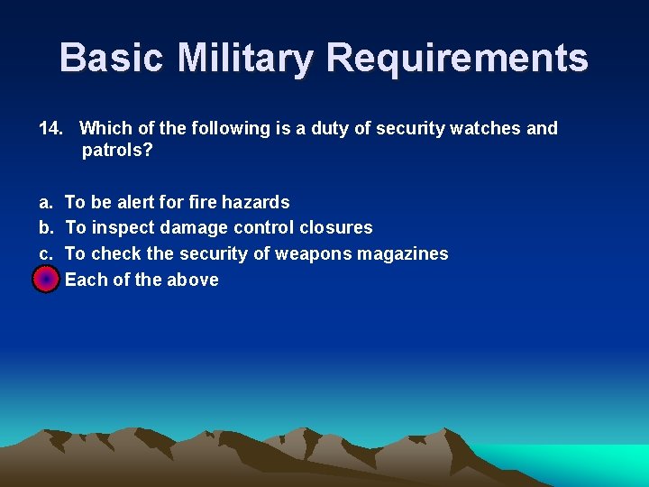 Basic Military Requirements Chapter 3 Quiz Basic Military
