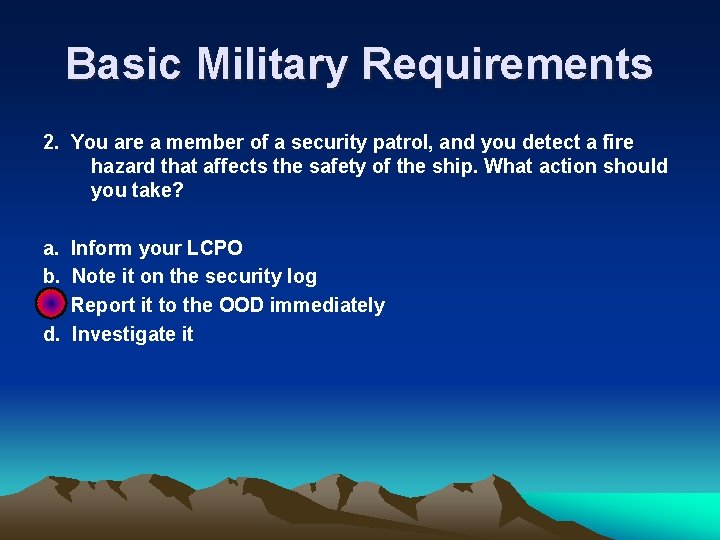 Basic Military Requirements Chapter 3 Quiz Basic Military