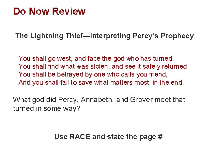 6 th Grade ELA Unit 2 Lesson 18