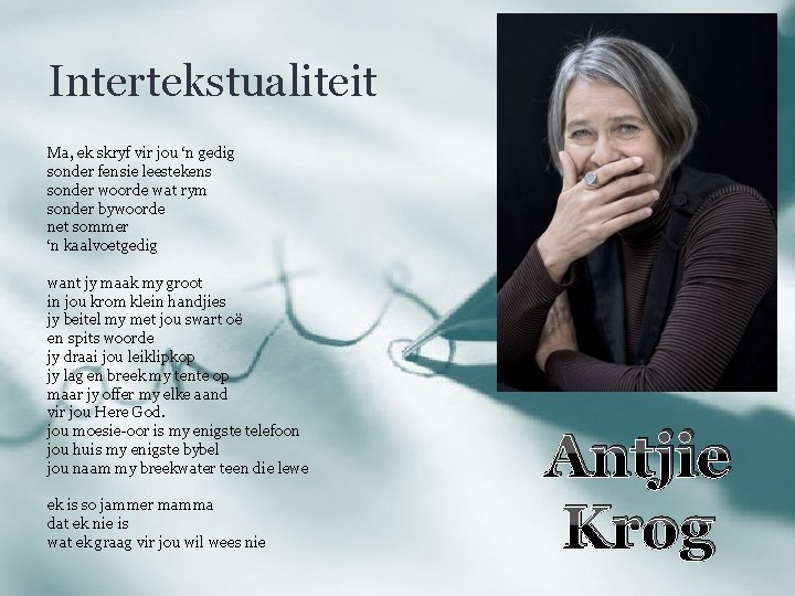 Brief Fernel A Abrahams Intertekstualiteit Ma ek skryf