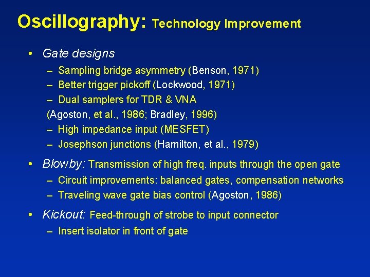 Applications of RF and Microwave Sampling to Instrumentation