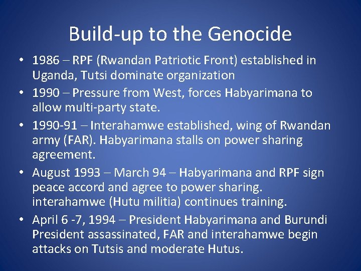 Rwanda Genocide Essential Questions What factor did the