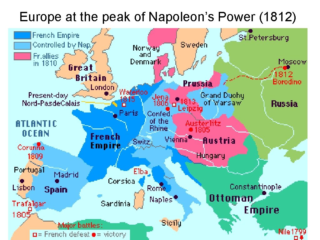 Napoleon power in europe 1812 map of russia