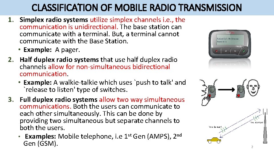 WIRELESS TERMINAL EQUIPMENT ECE 2526 MOBILE COMMUNICATIONS Monday
