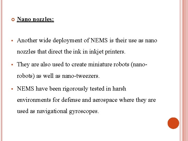 NANOELECTROMECHANICAL SYSTEMNEMS CONTENTS Introduction Benefits of ...