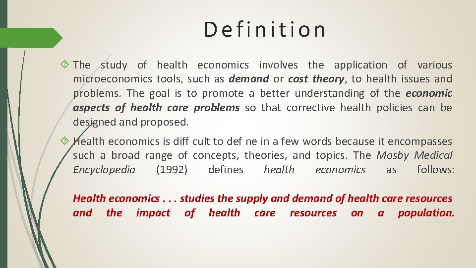 Health Economics 1 Social determinants of health Why