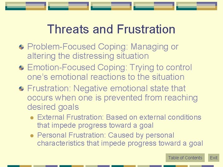 Chapter 15 Health Stress and Coping Table of