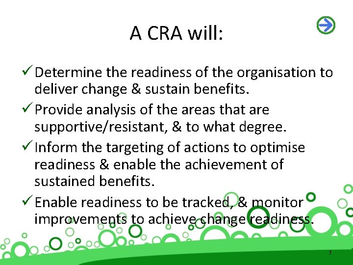 CHANGE READINESS ASSESSMENT Measuring stakeholder engagement and attitude