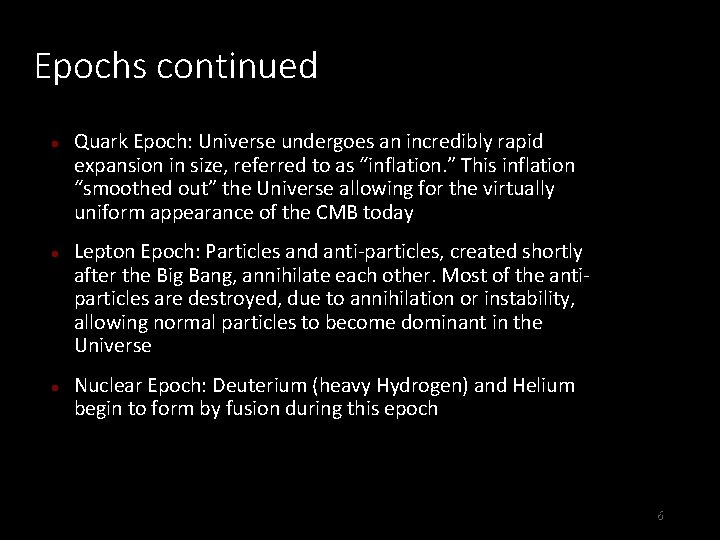 The Early Universe Adam Flanders The Big Bang