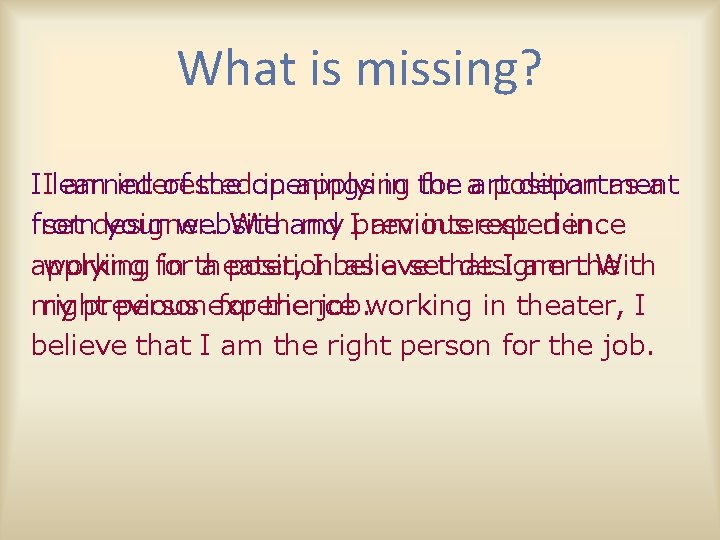 Cover Letters Writing Lesson Haley Hendricks Introduction What