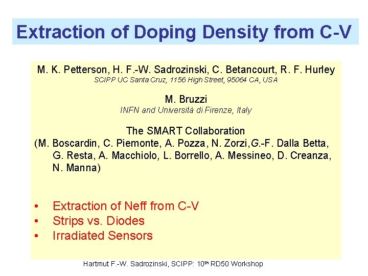 Extraction of Doping Density from CV M K