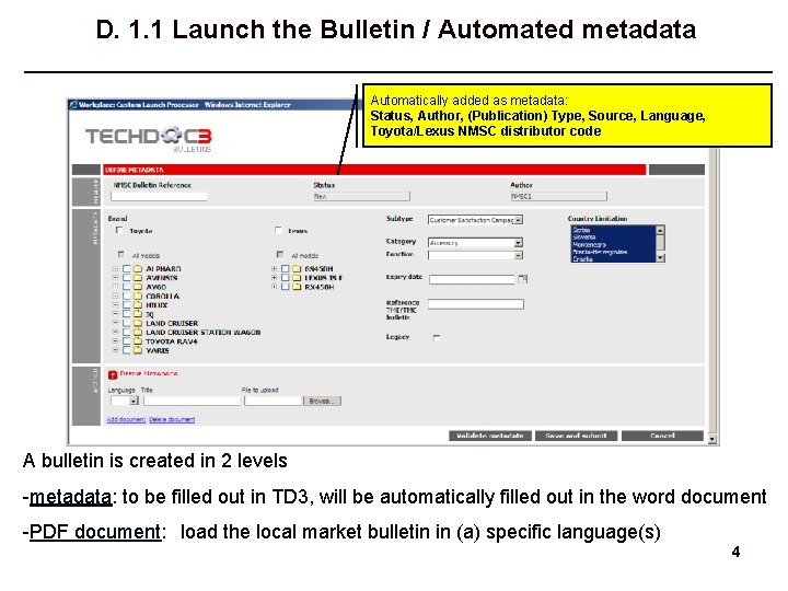 TME bulletin system Loading NMSC Bulletins TOYOTA MOTOR