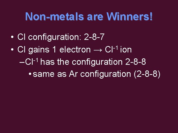 metals lose valence electrons form cation ion nonmetals