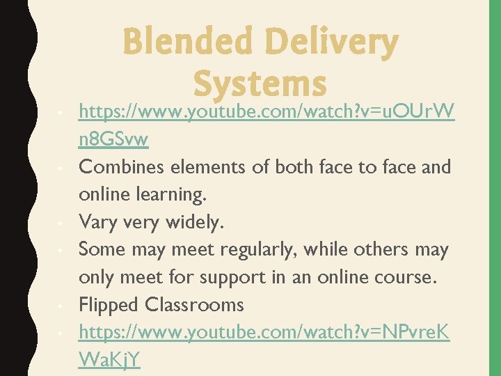 Chapter 10 Technology for Distance Delivery Learning Outcomes
