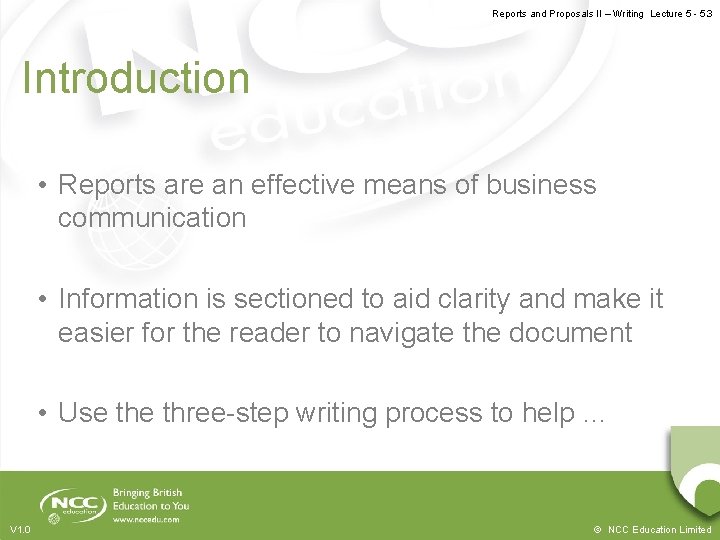 Communications for Business Lecture 5 Reports and Proposals