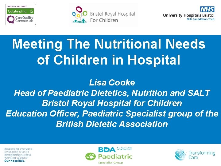 Meeting The Nutritional Needs of Children in Hospital