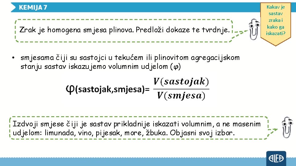 KAKAV JE SASTAV ZRAKA I KAKO GA ISKAZATI