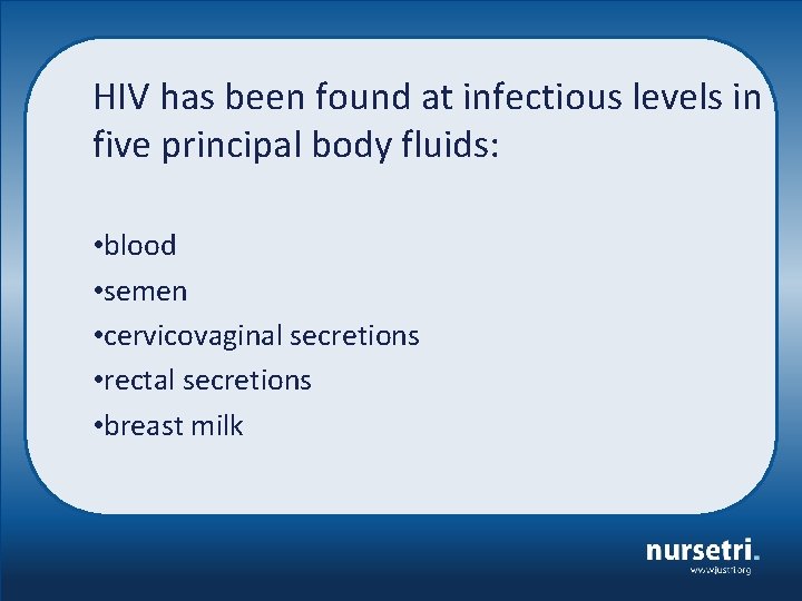 HIV Transmission Testing and Diagnosis Janey Sewell HIV