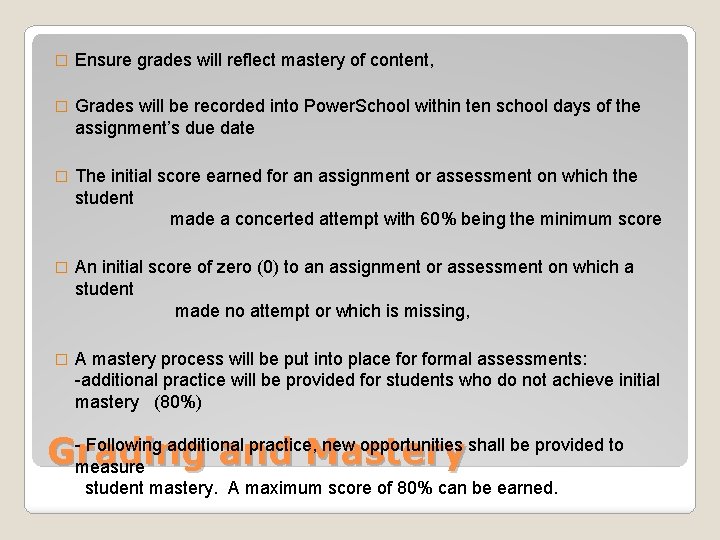 Berewick Elementary Grading Plan 13 14 Ensure grades