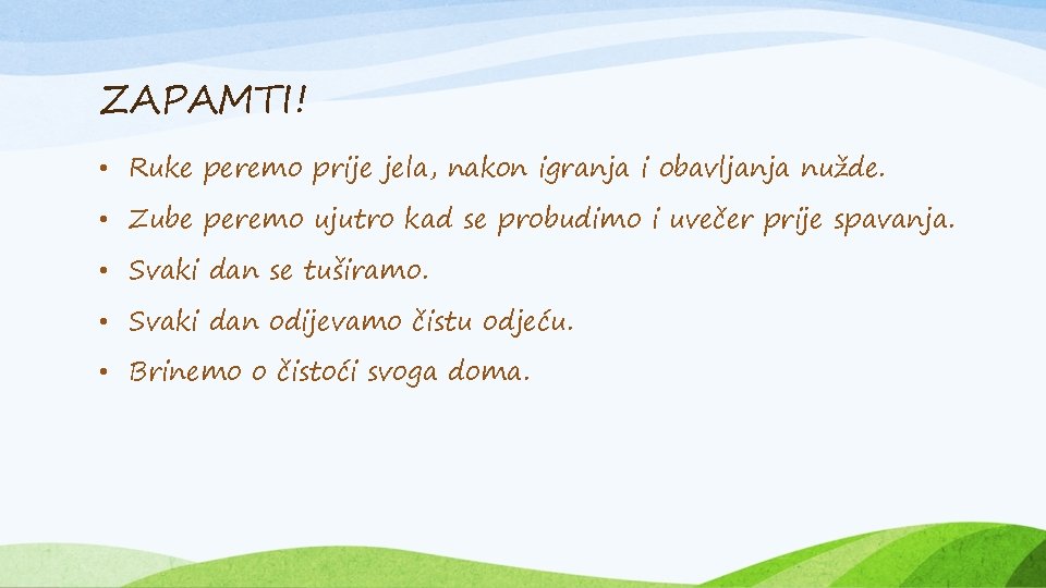 PRIRODA I DRUTVO TEMA ZDRAVLJE ISHODI Uenik navodi