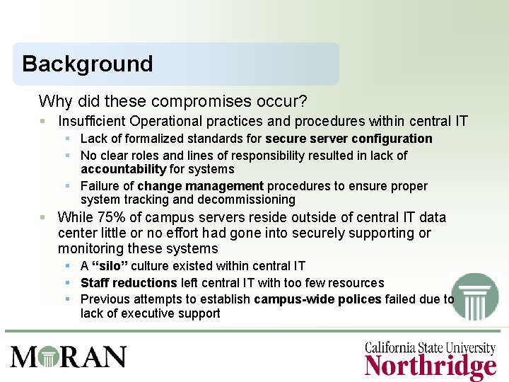 Orphaned Servers and Broken Processes 2007 Security Professionals