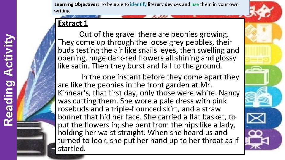 Learning Objectives To be able to identify literary