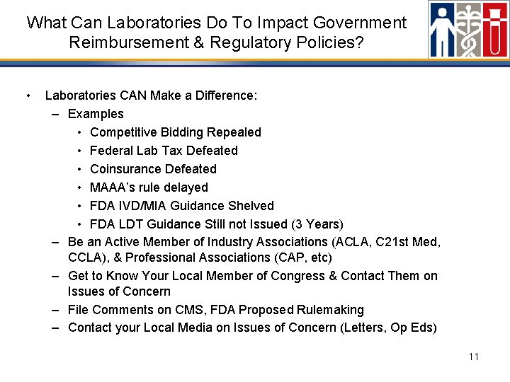 Laboratory Medicare Reimbursement in the Crosshairs Threats to