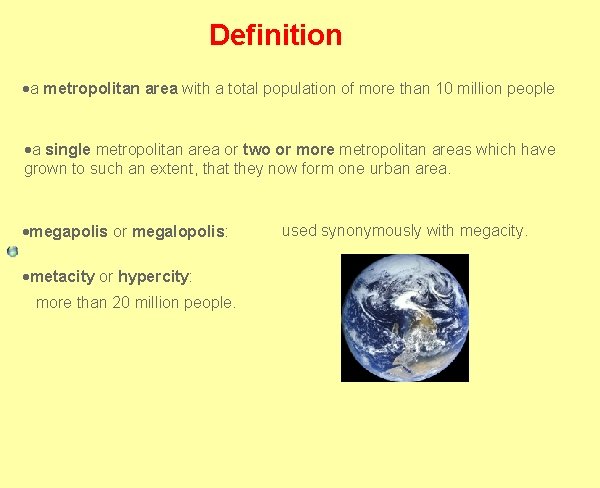 Megacities Introduction Definition Megacities worldwide Problems ...