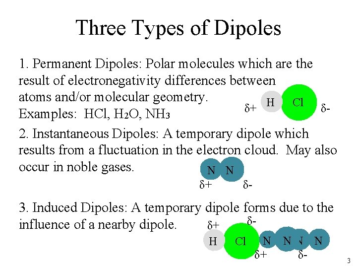Intermolecular Forces H Cl covalent bond stronger H
