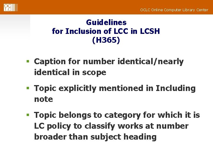 OCLC Online Computer Library Center Dewey Numbers in
