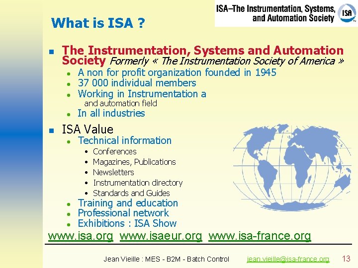 Norme ISA 95 part 3 et spcification fonctionnelle