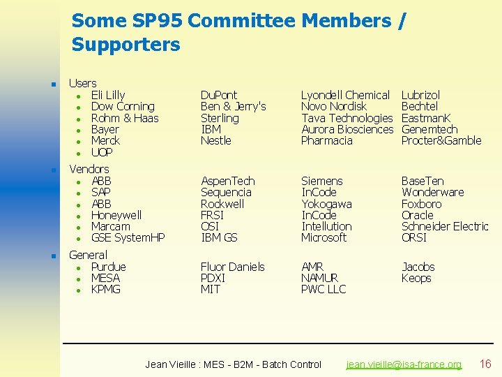 Norme ISA 95 part 3 et spcification fonctionnelle