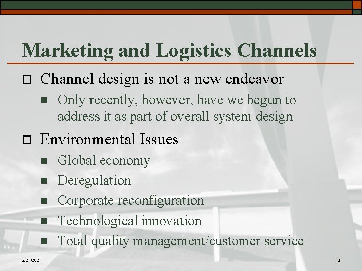 Global Supply Chain Management Logistics A 378 Spring