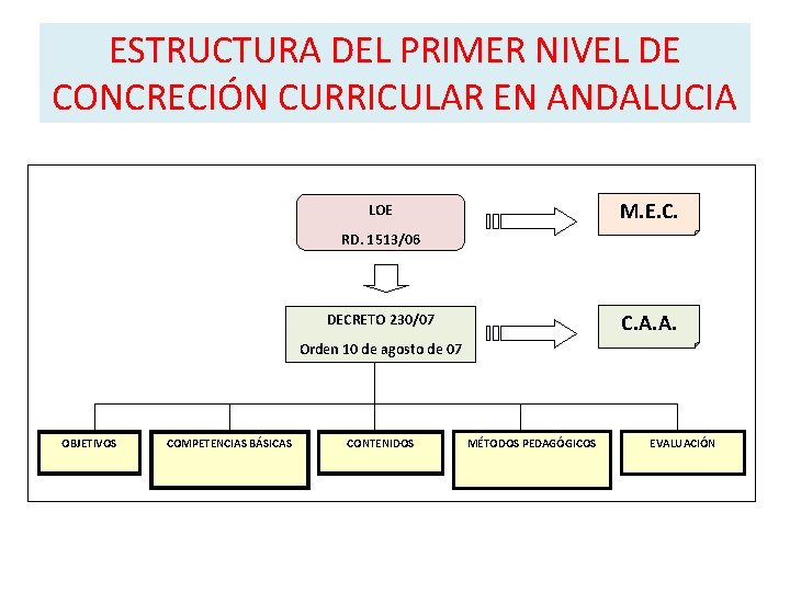 PRIMER NIVEL DE CONCRECIN CURRICULAR El modelo de