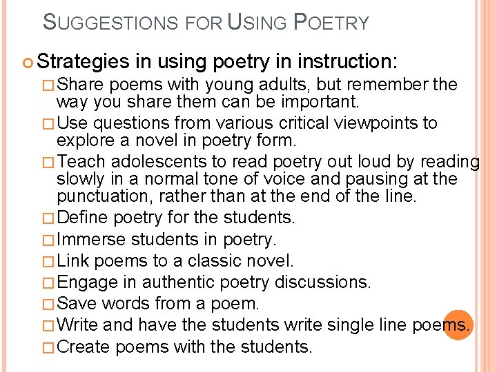 the in Poetry Classroom Why and How to