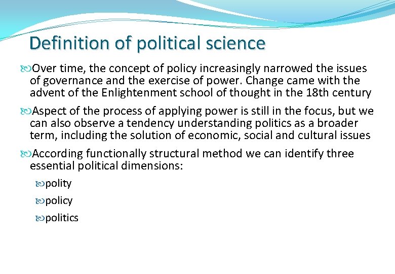 Political Science and International Relations Definition object of
