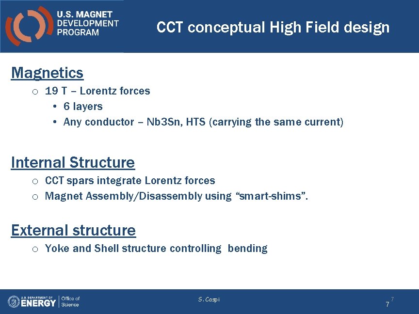 The CantedCosineTheta CCT Dipole Program Shlomo Caspi US